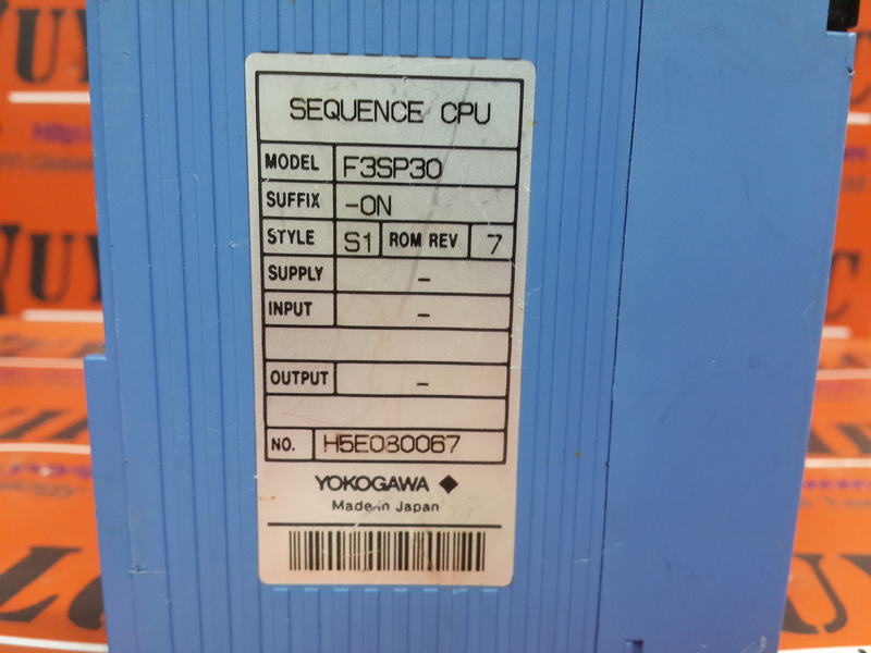YOKOGAWA F3SP30-0N SEQUENCE CPU - PLC DCS SERVO Control MOTOR POWER SUPPLY IPC ROBOT